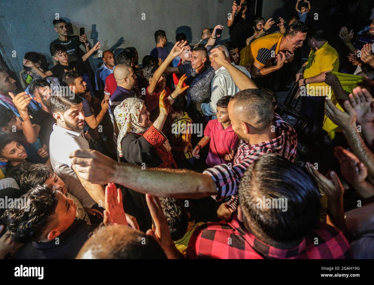 Gaza, Palestine. 30th July, 2021. Friends and relatives of a ...