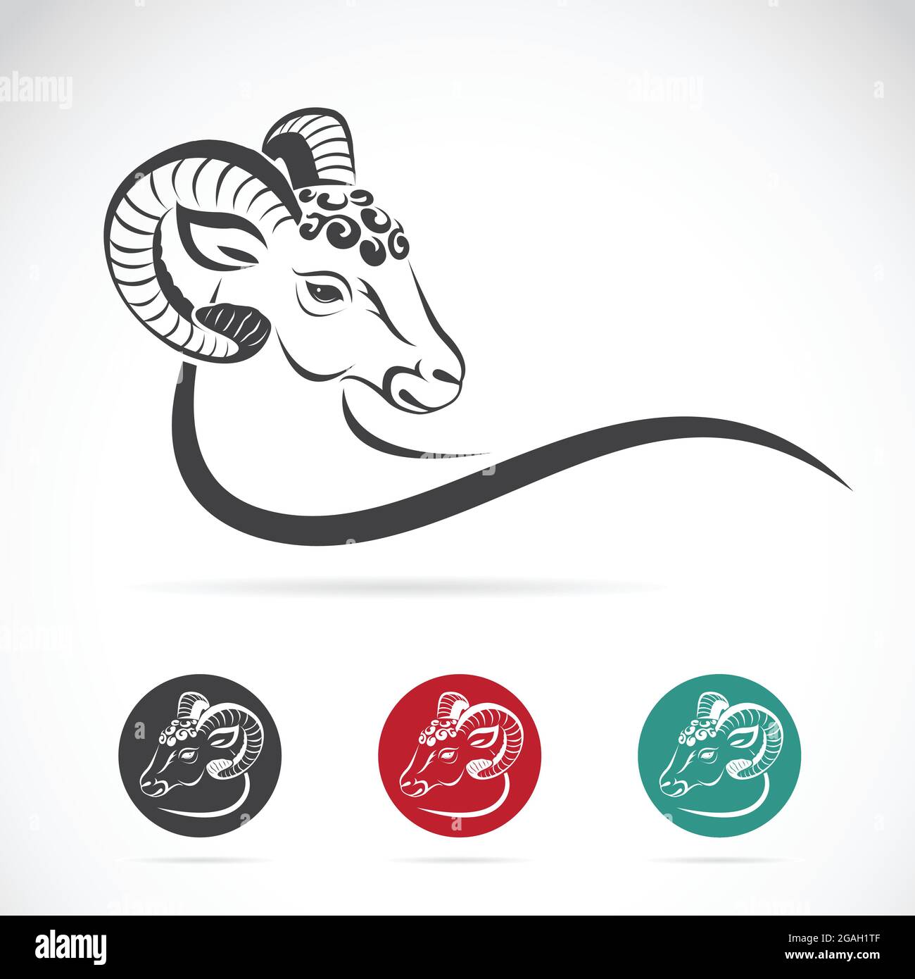 Vector image of an sheep head on white background Stock Vector Image ...