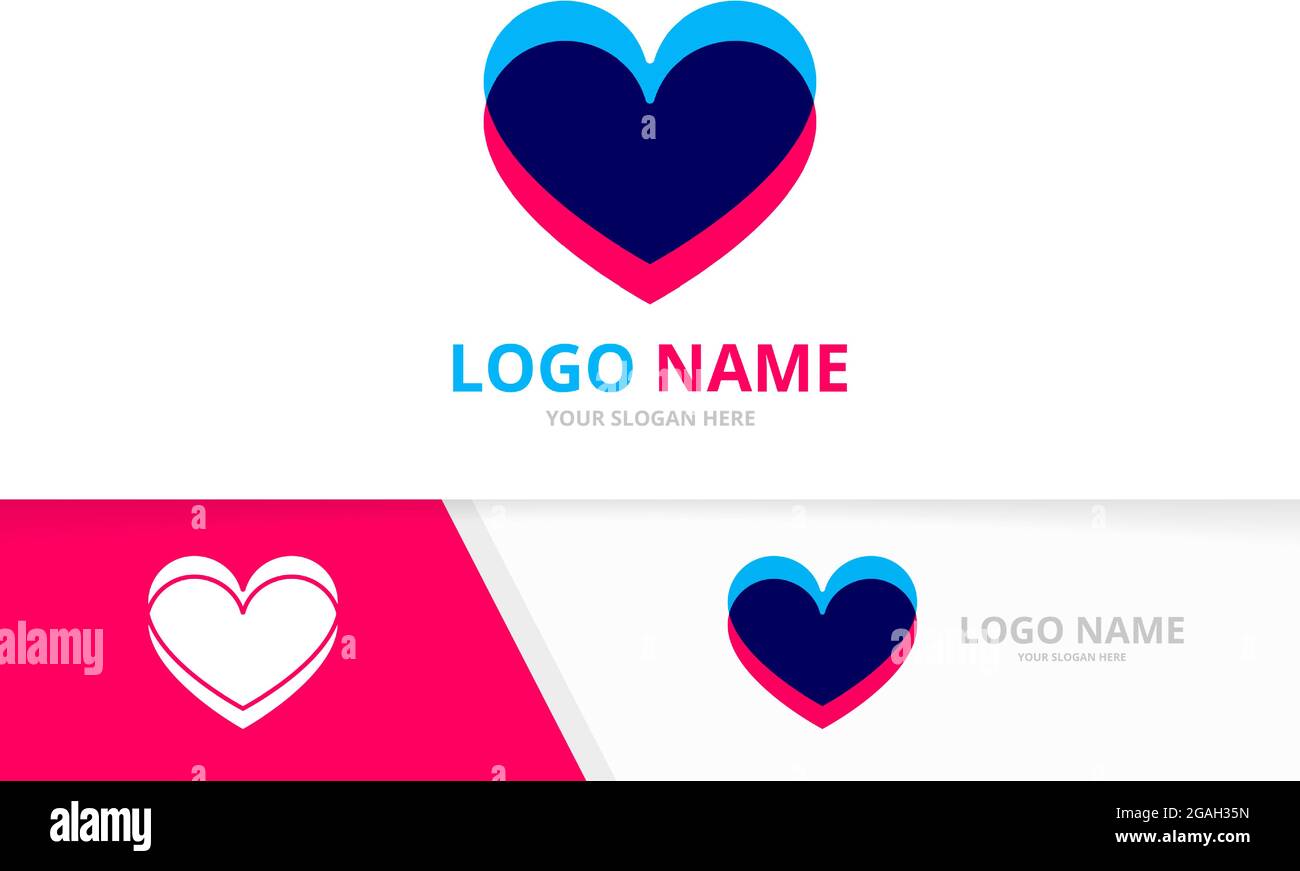 Premium business heart logo combination. Love logotype design template ...