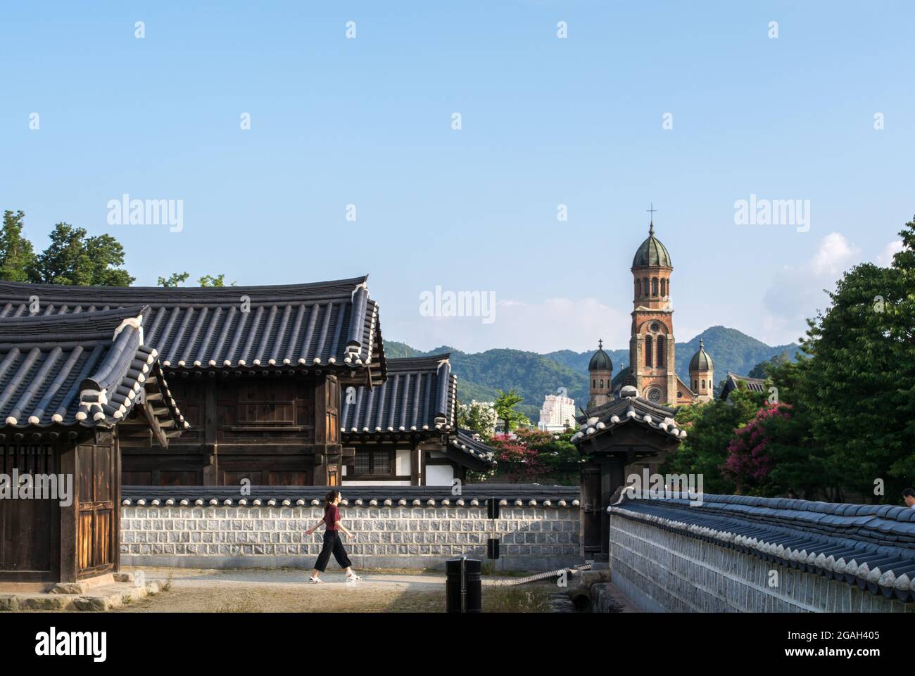Jeonju, South Korea - Jeonju Hanok Village and Jeondong Catholic Church ...
