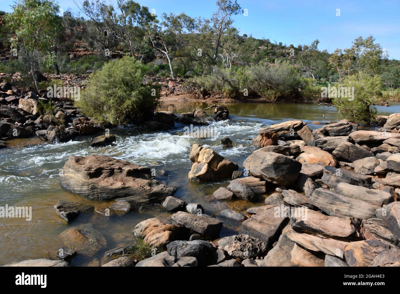 river and rocks at Ross Graham Lookout Kalbarri National Park Stock ...