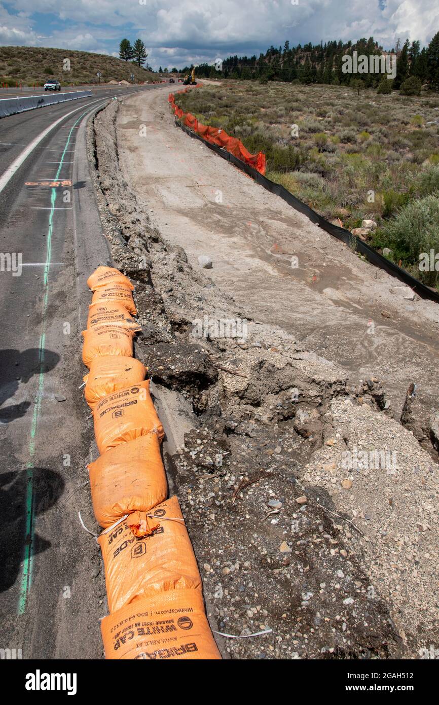 This section of highway along Sherwin Grade in Mono County, CA, USA is ...