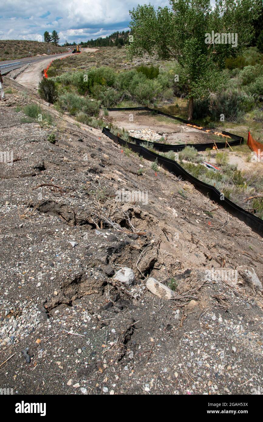 This section of highway along Sherwin Grade in Mono County, CA, USA is ...