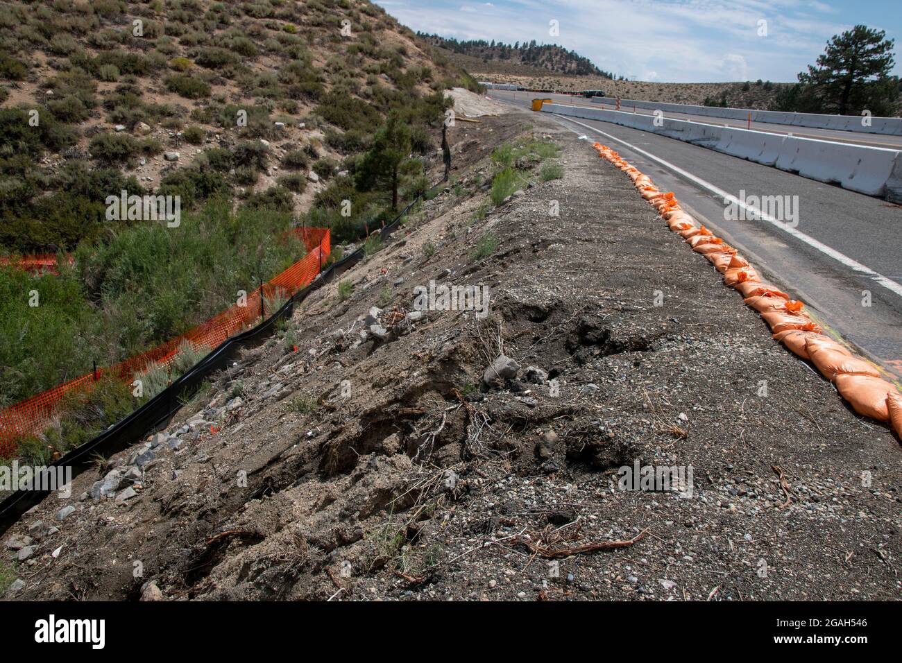 This section of highway along Sherwin Grade in Mono County, CA, USA is ...