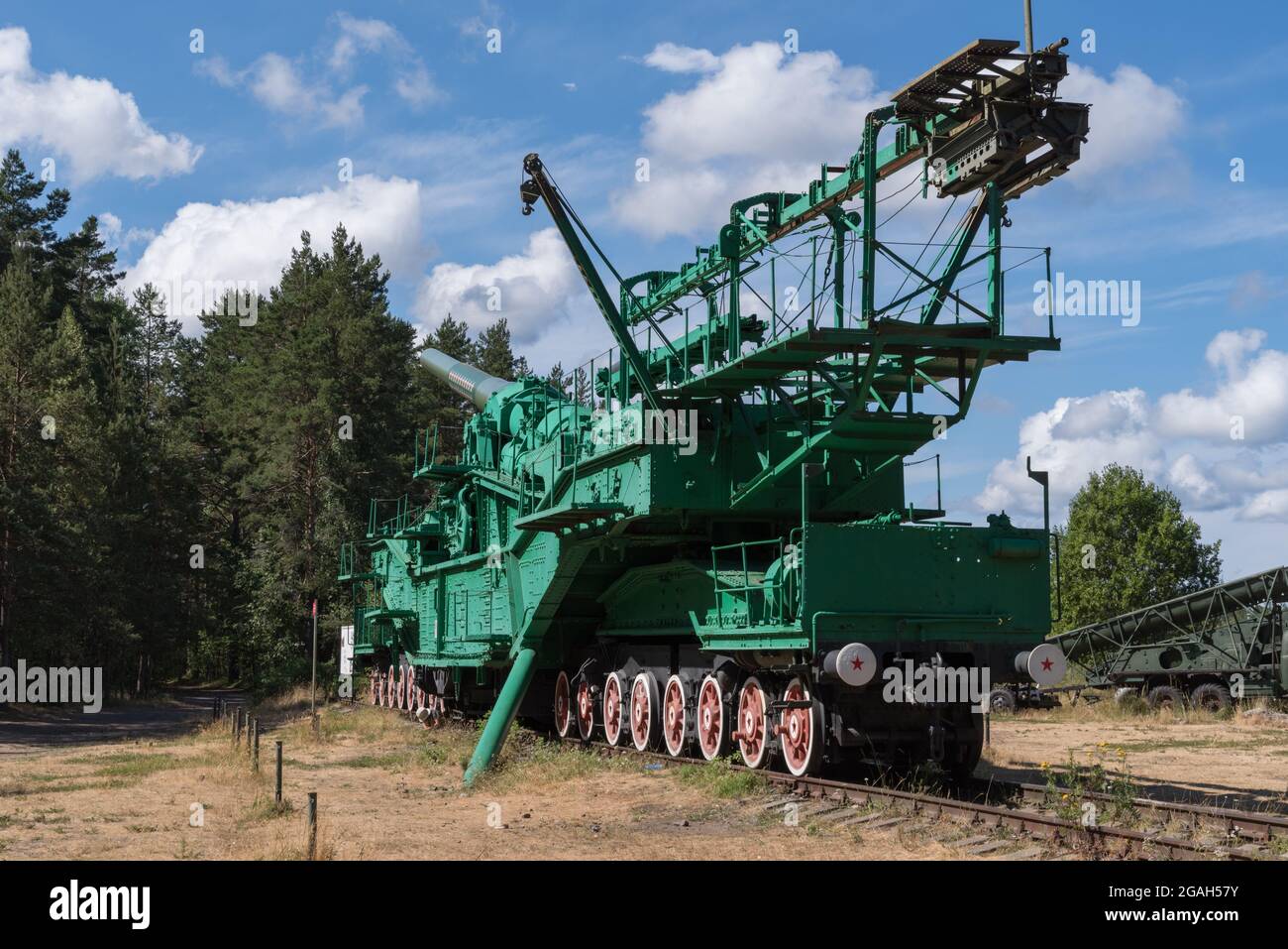Fort Krasnaya Gorka, Russia - July 19, 2021: Artillery transporter TM-3 ...