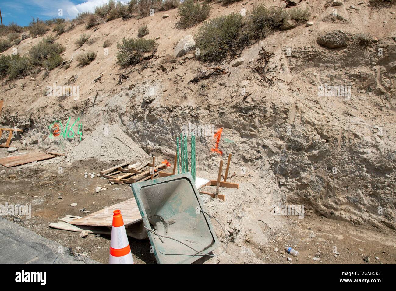 This section of highway along Sherwin Grade in Mono County, CA, USA is ...