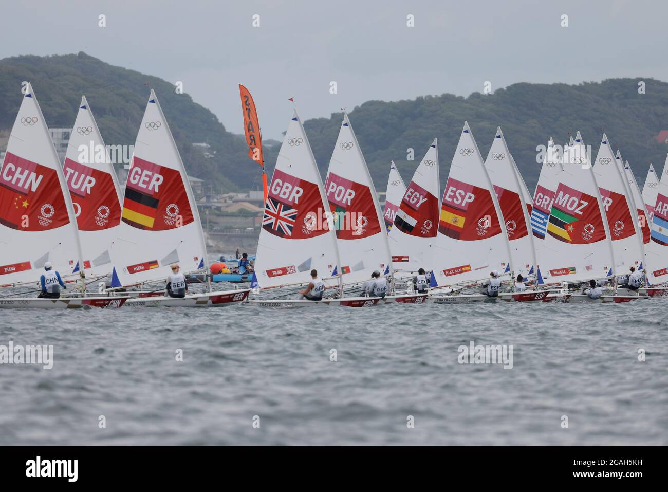 Kanagawa, Japan. 30th July, 2021. Women's One Person Dinghy Race (GBR ...