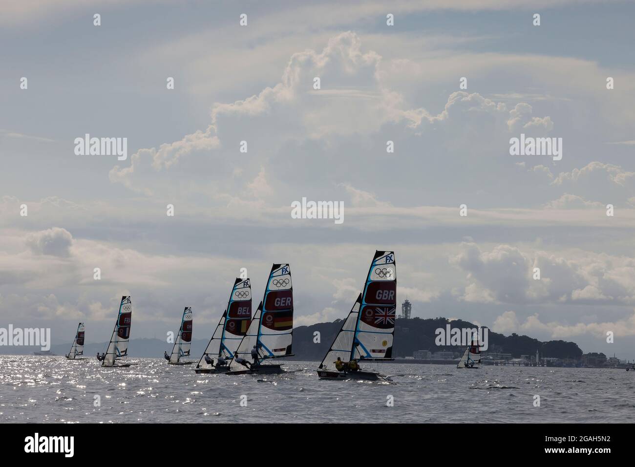 Kanagawa, Japan. 30th July, 2021. Women's Skiff - 49er FX Sailing ...