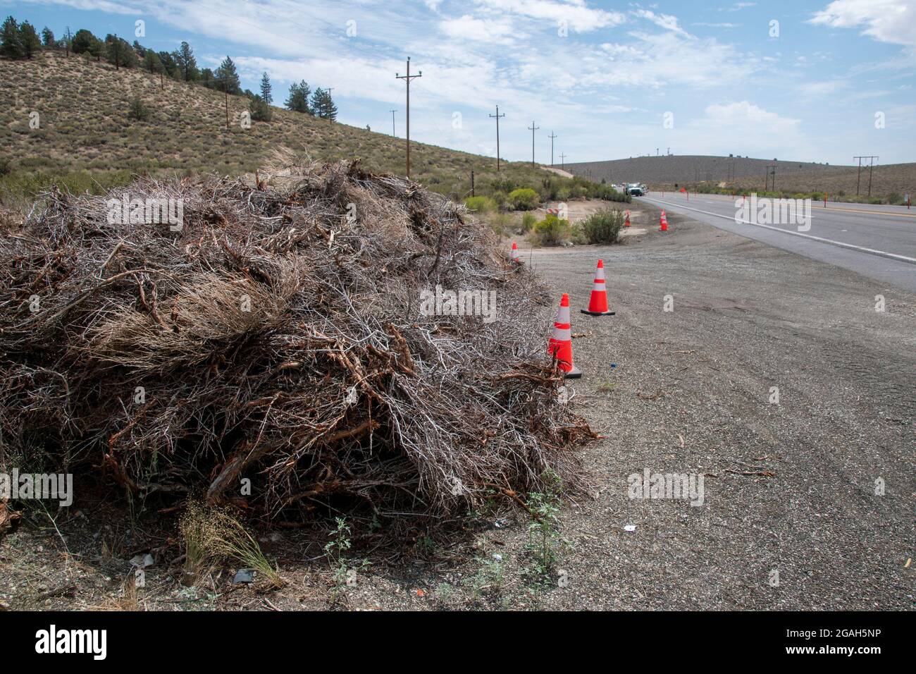 This section of highway along Sherwin Grade in Mono County, CA, USA is ...