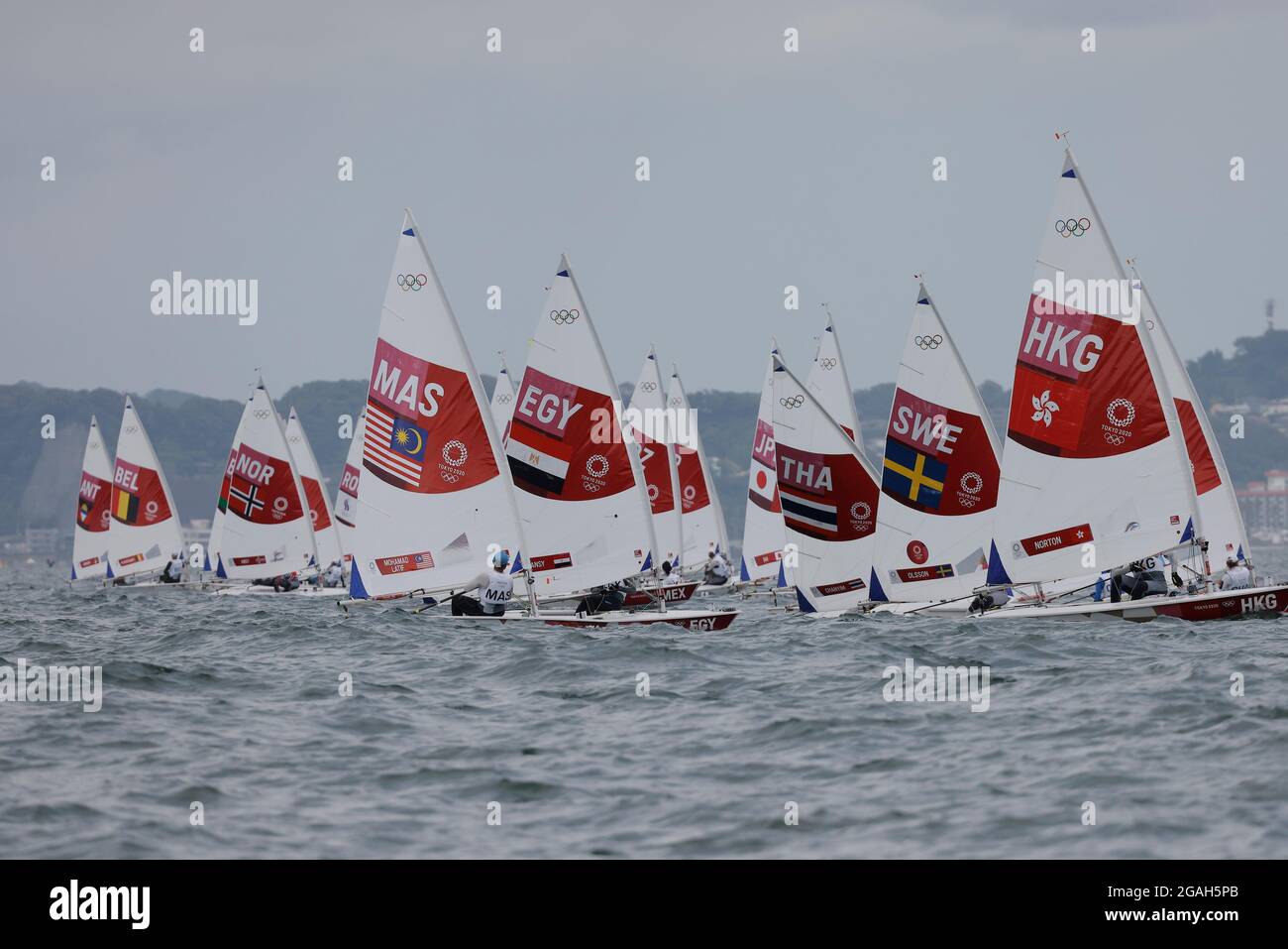 Kanagawa, Japan. 30th July, 2021. Women's One Person Dinghy Race (HKG ...
