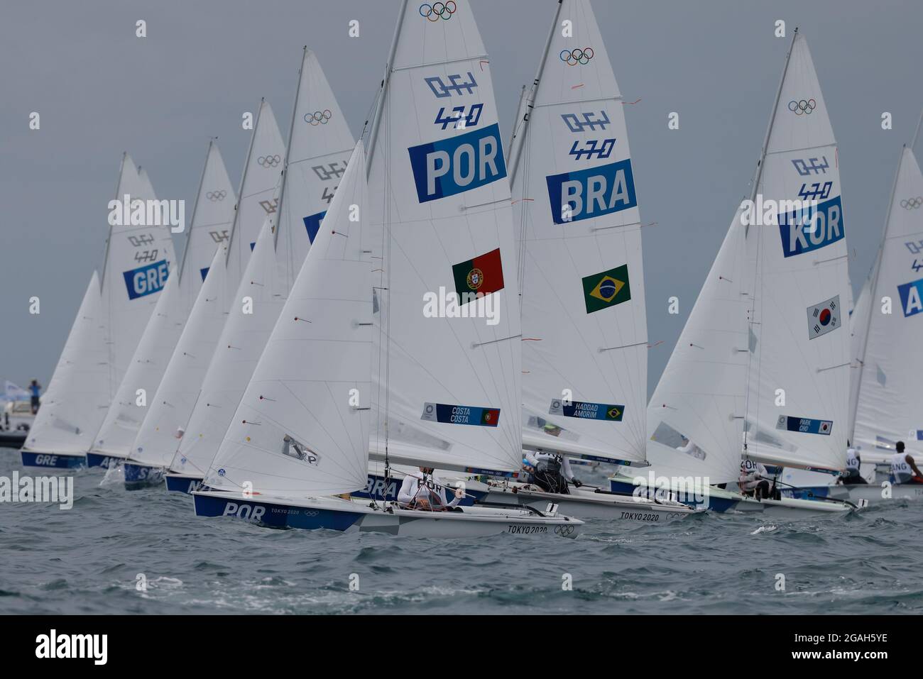 Kanagawa, Japan. 30th July, 2021. Men's Two Person Dinghy - 470 Sailing ...