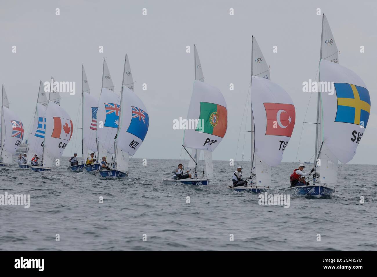 Kanagawa, Japan. 30th July, 2021. Men's Two Person Dinghy - 470 Sailing ...