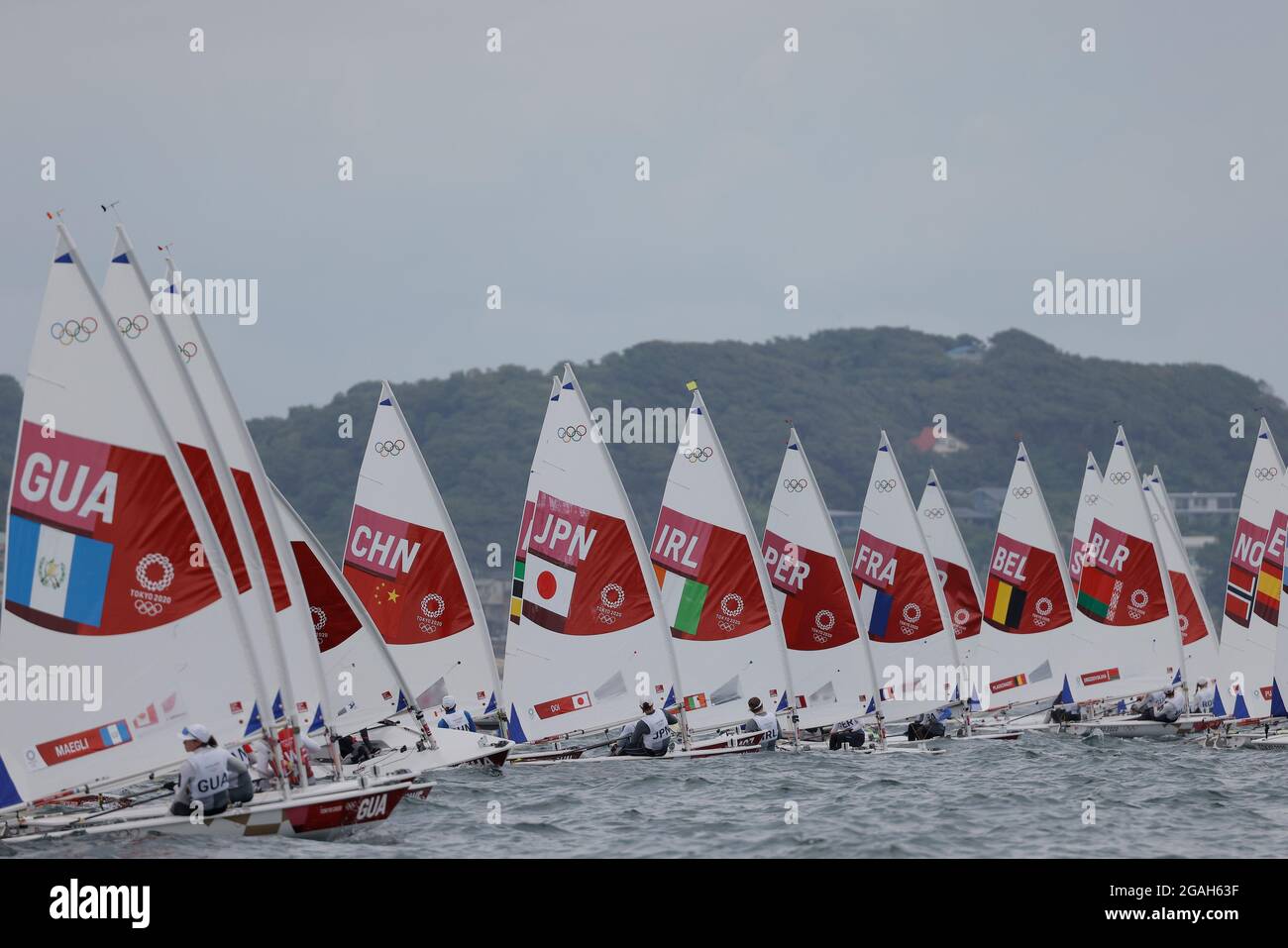 Kanagawa, Japan. 30th July, 2021. Women's One Person Dinghy Race ...