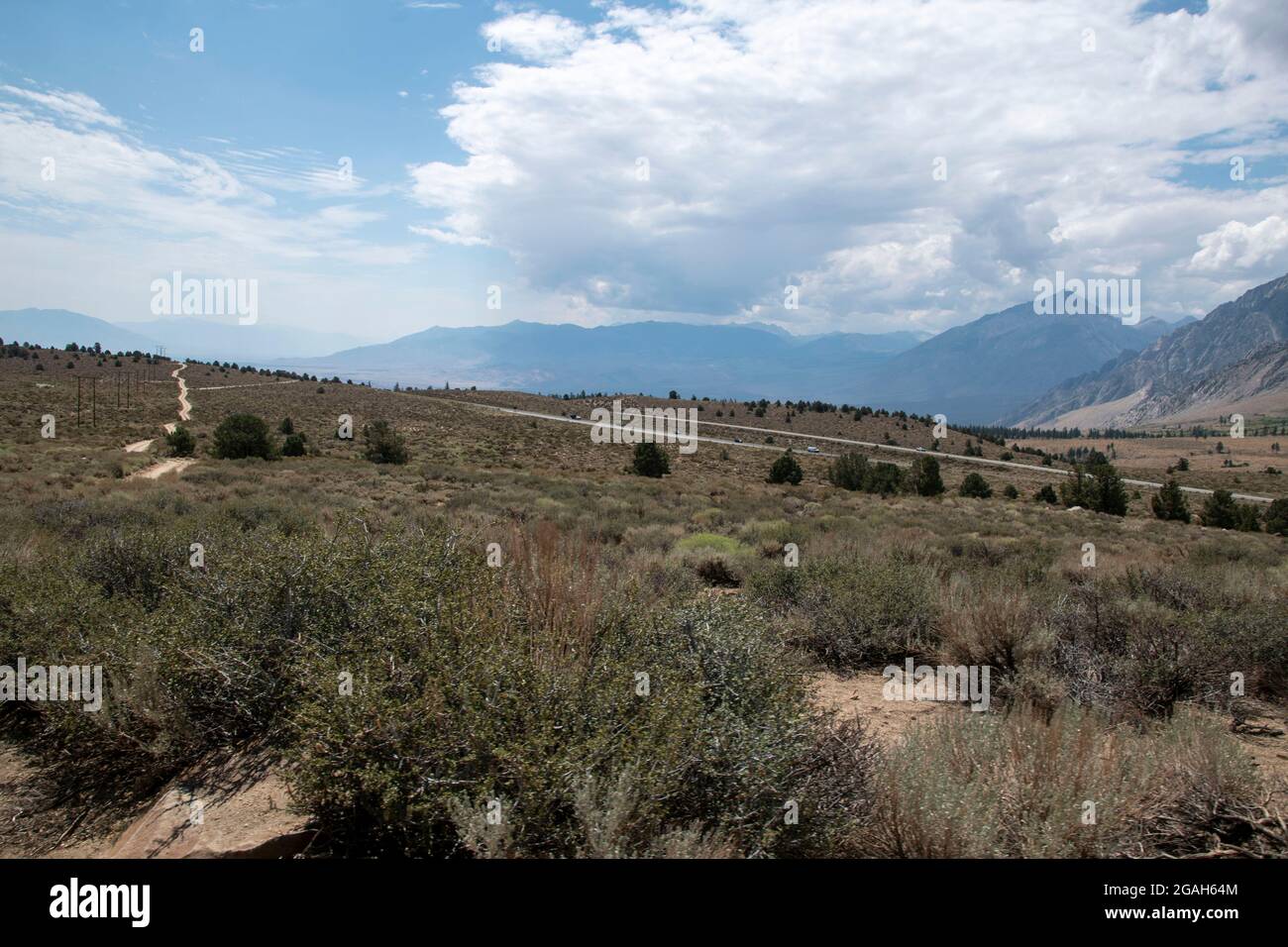 This section of highway along Sherwin Grade in Mono County, CA, USA is ...