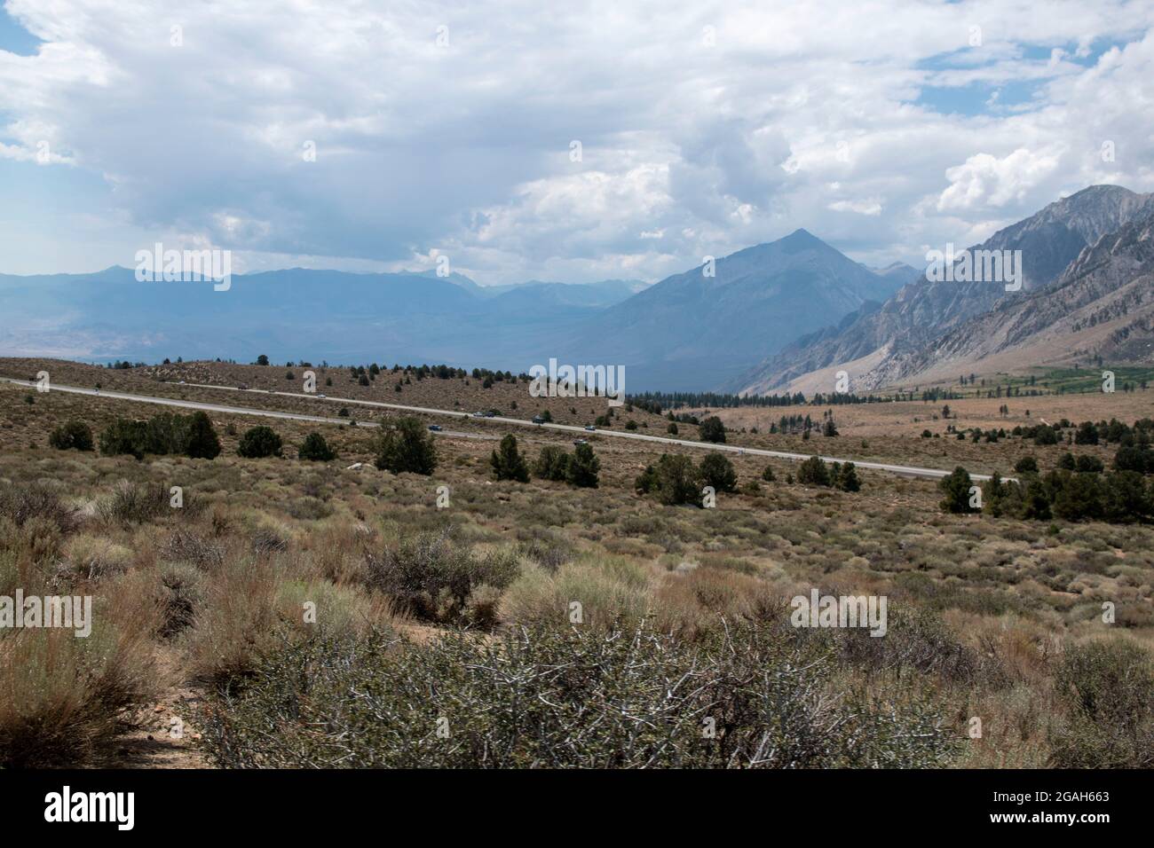 This section of highway along Sherwin Grade in Mono County, CA, USA is ...