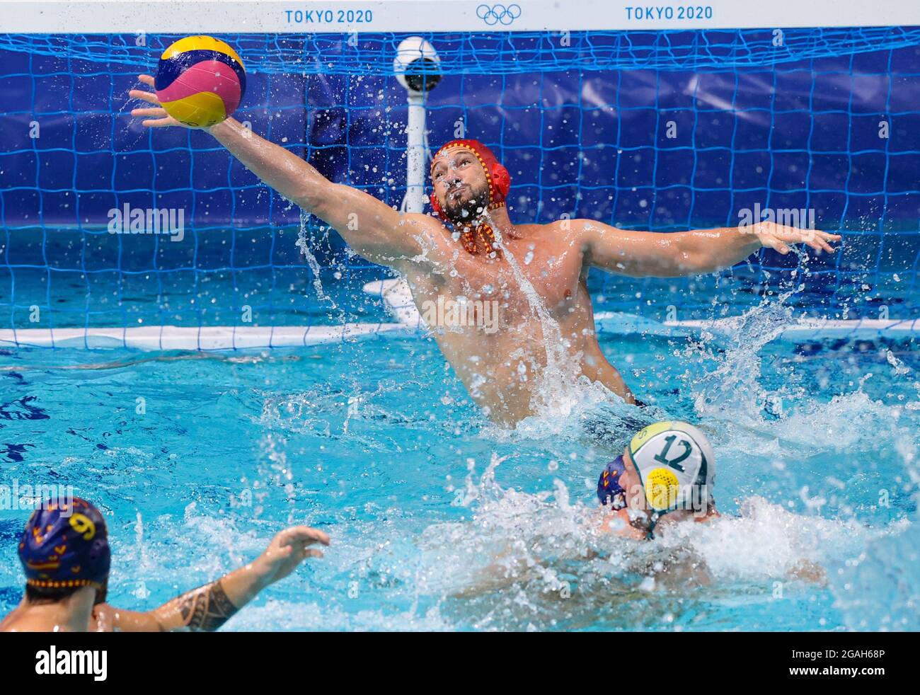 Tokyo, Japan. 31st July, 2021. Goalkeeper Daniel Lopez Pinedo (top) of ...