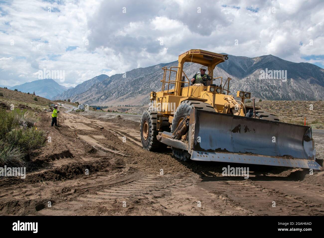 This bulldozer is moving dirt around for a road project on Sherwin ...