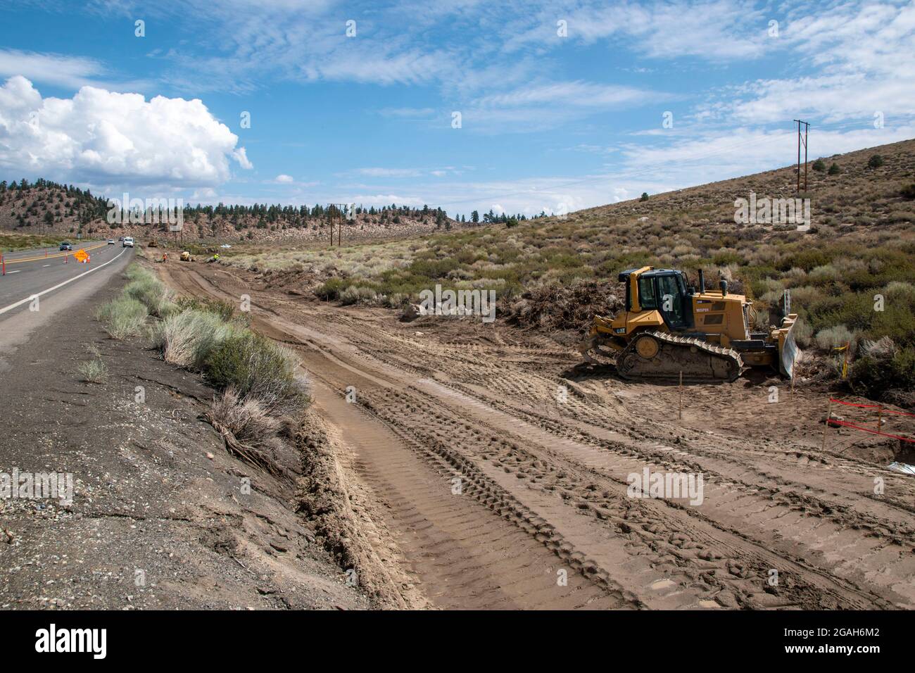 This section of highway along Sherwin Grade in Mono County, CA, USA is ...