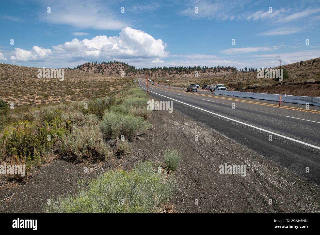 This section of highway along Sherwin Grade in Mono County, CA, USA is ...