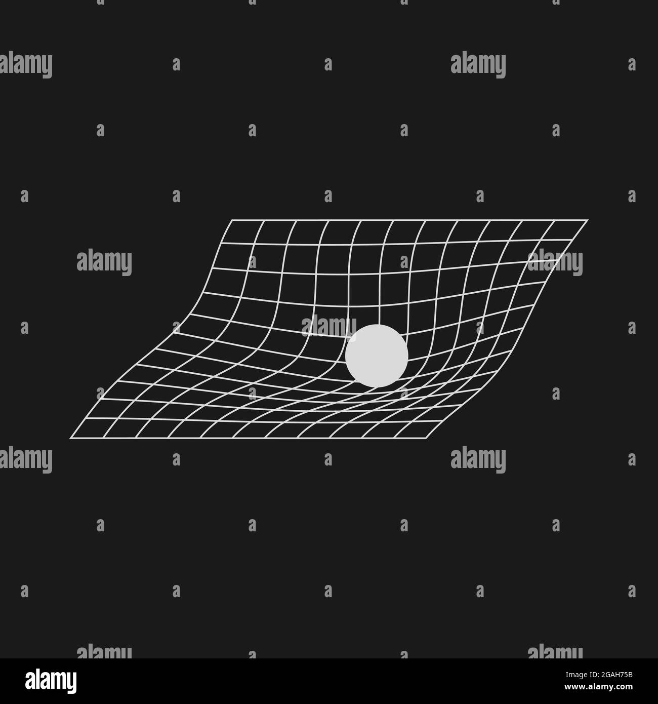 The sphere distorts space. Retrofuturistic design element. Gravity ...
