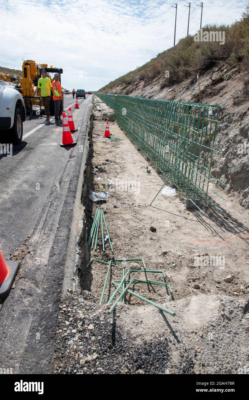 This section of highway along Sherwin Grade in Mono County, CA, USA is ...