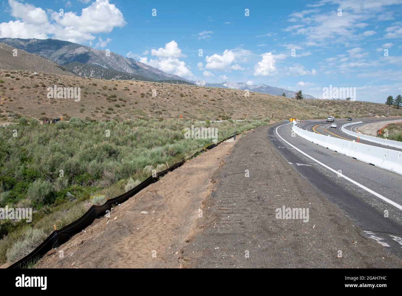 This section of highway along Sherwin Grade in Mono County, CA, USA is ...