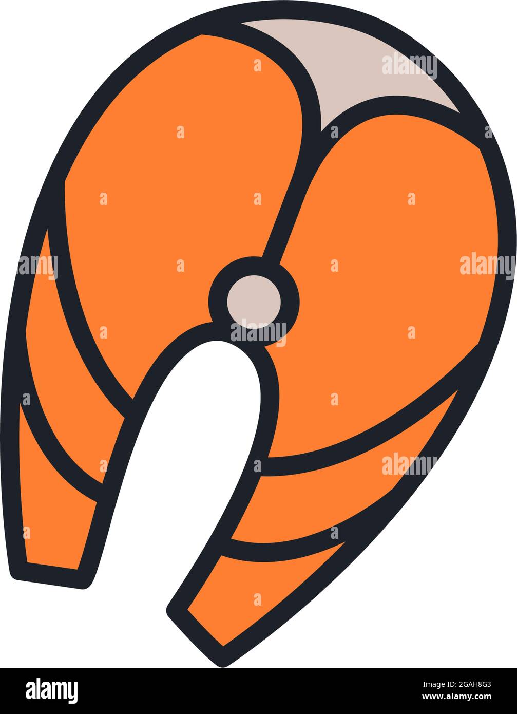 Fish steak icon. Vector isolated linear color icon contour shape ...