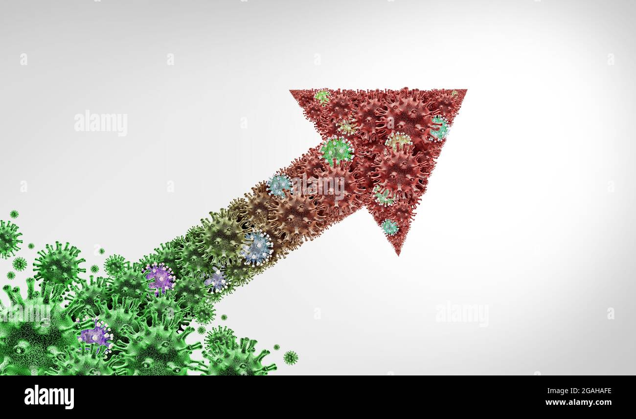 Variant mutating Virus Strain infections going up as an arrow and covid ...