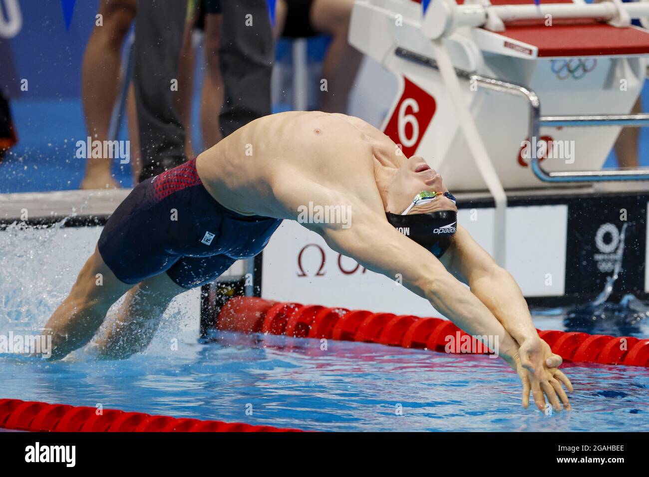 Tokyo, Japan. 31st July, 2021. Ryan Murphy of USA competes in the mixed ...