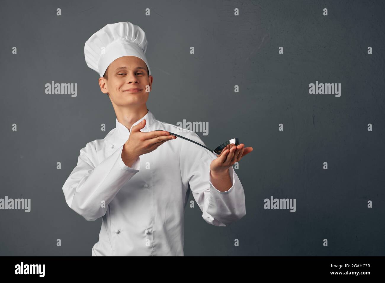 male chef professional cook items restaurant food preparation Stock ...