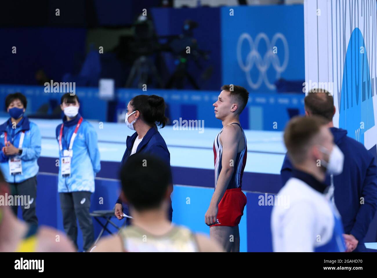 Tokyo, Japan. 31st July, 2021. Ivan Litvinovich of Belarus looks on ...