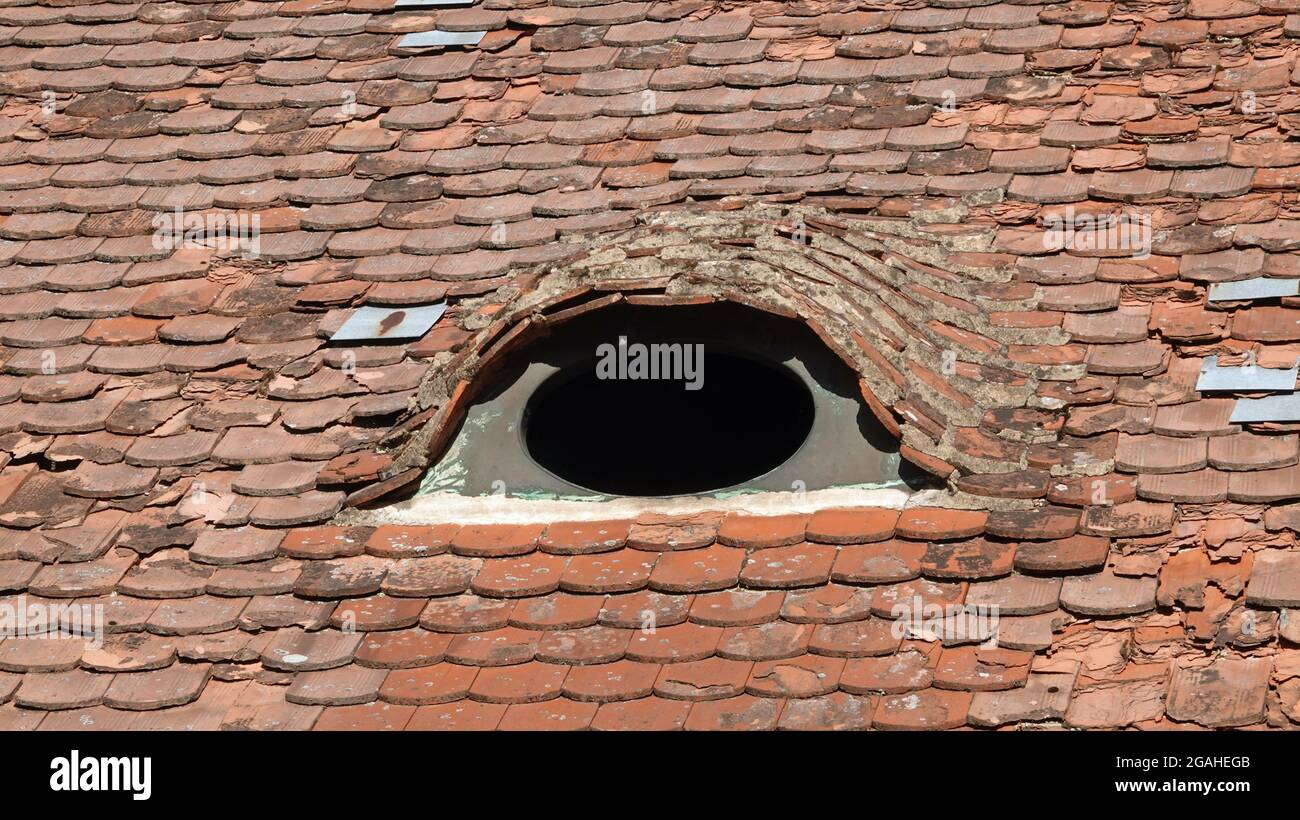 Roof skylight roof tiles hi-res stock photography and images - Alamy