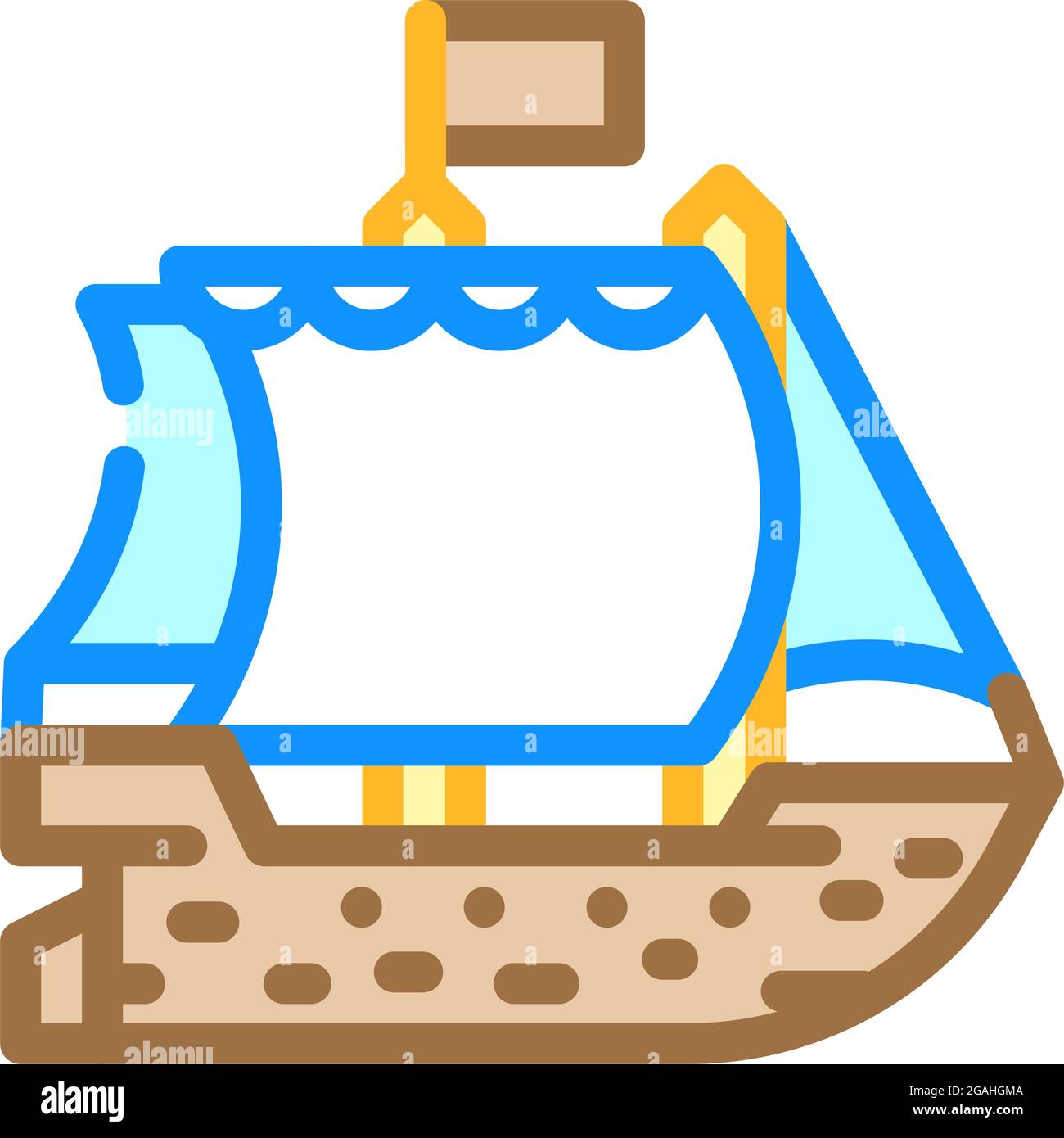 ship pirate color icon vector illustration Stock Vector Image & Art - Alamy