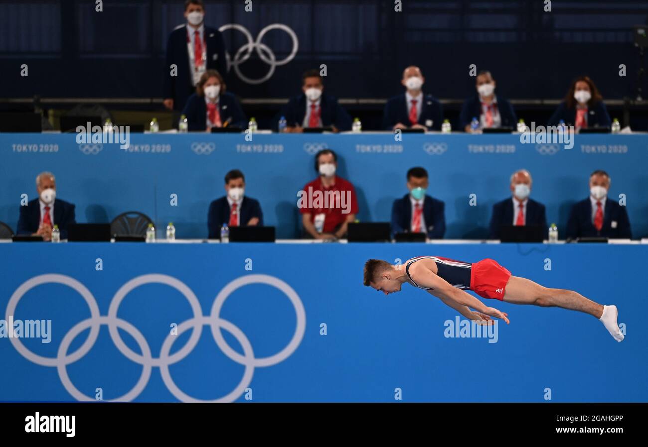 Tokyo, Japan. 31st July, 2021. Ivan Litvinovich (front) of Belarus ...
