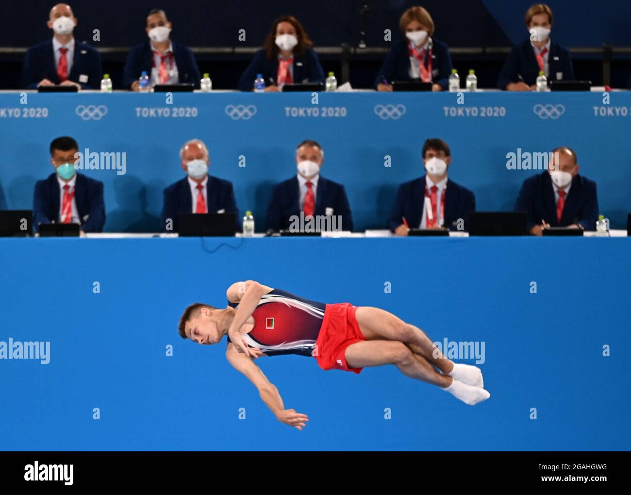 Tokyo, Japan. 31st July, 2021. Ivan Litvinovich (front) of Belarus ...