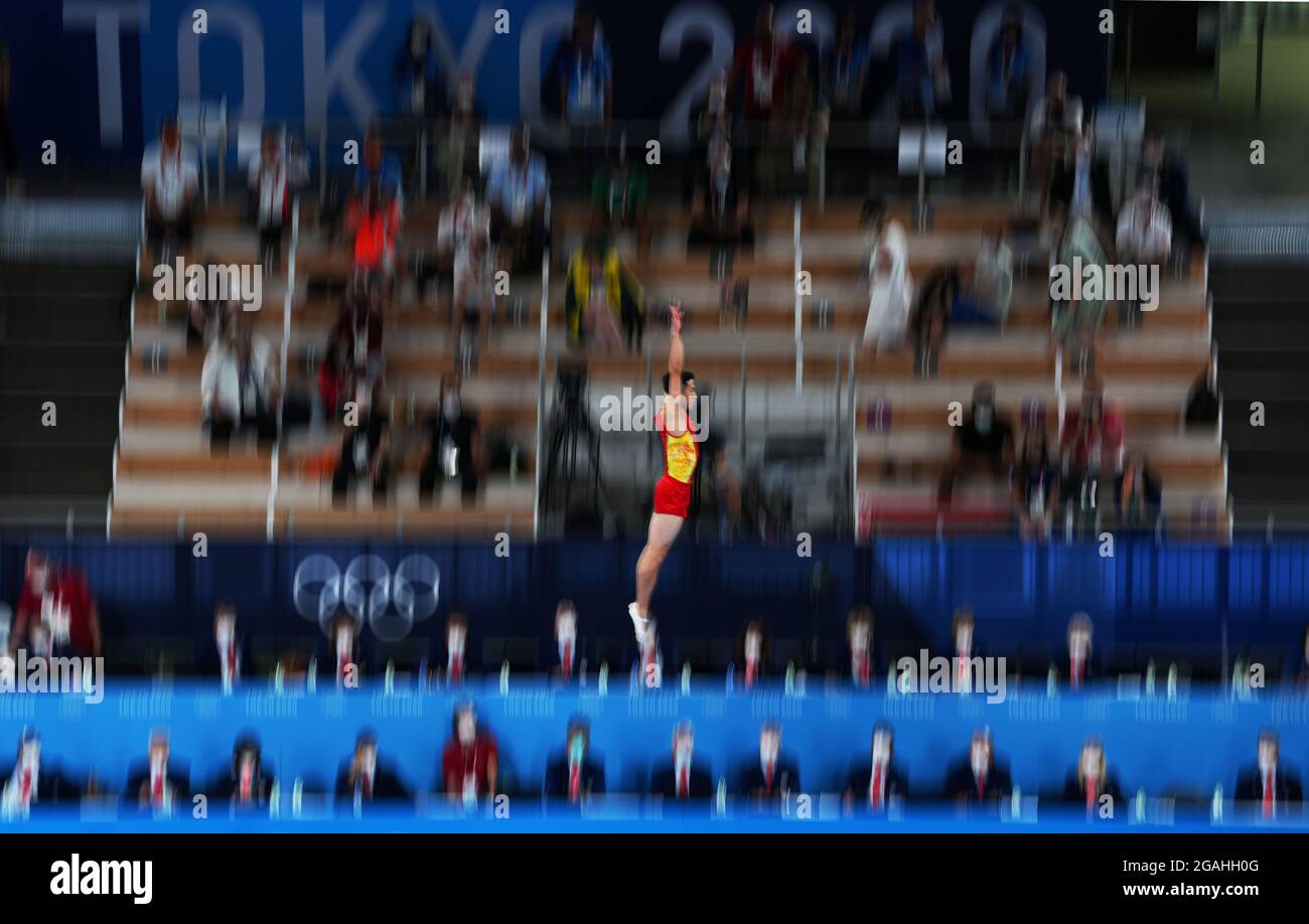Tokyo, Japan. 31st July, 2021. Dong Dong of China competes during the ...