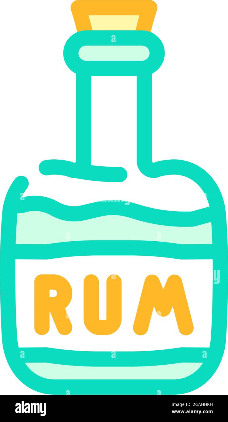 rum drink bottle pirate color icon vector illustration Stock Vector ...