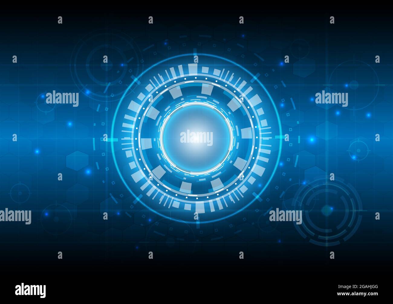 Futuristic Sci-Fi glowing HUD user. Digital infographic frame. Abstract ...