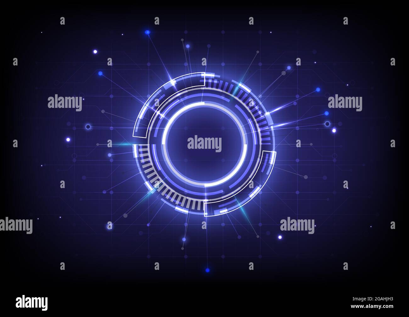 Futuristic Sci-Fi glowing HUD user. Data engineer. Digital infographic ...