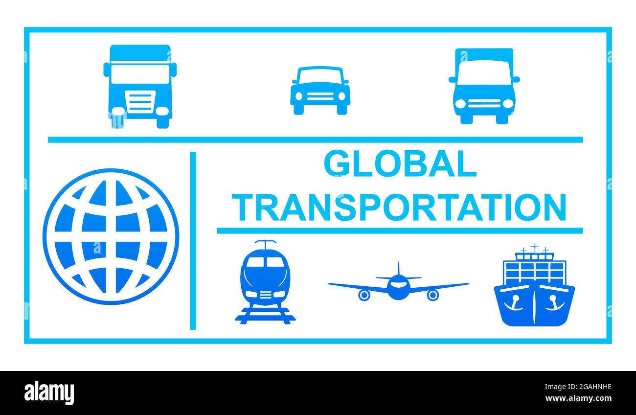 Illustration of a global transportation concept Stock Photo - Alamy