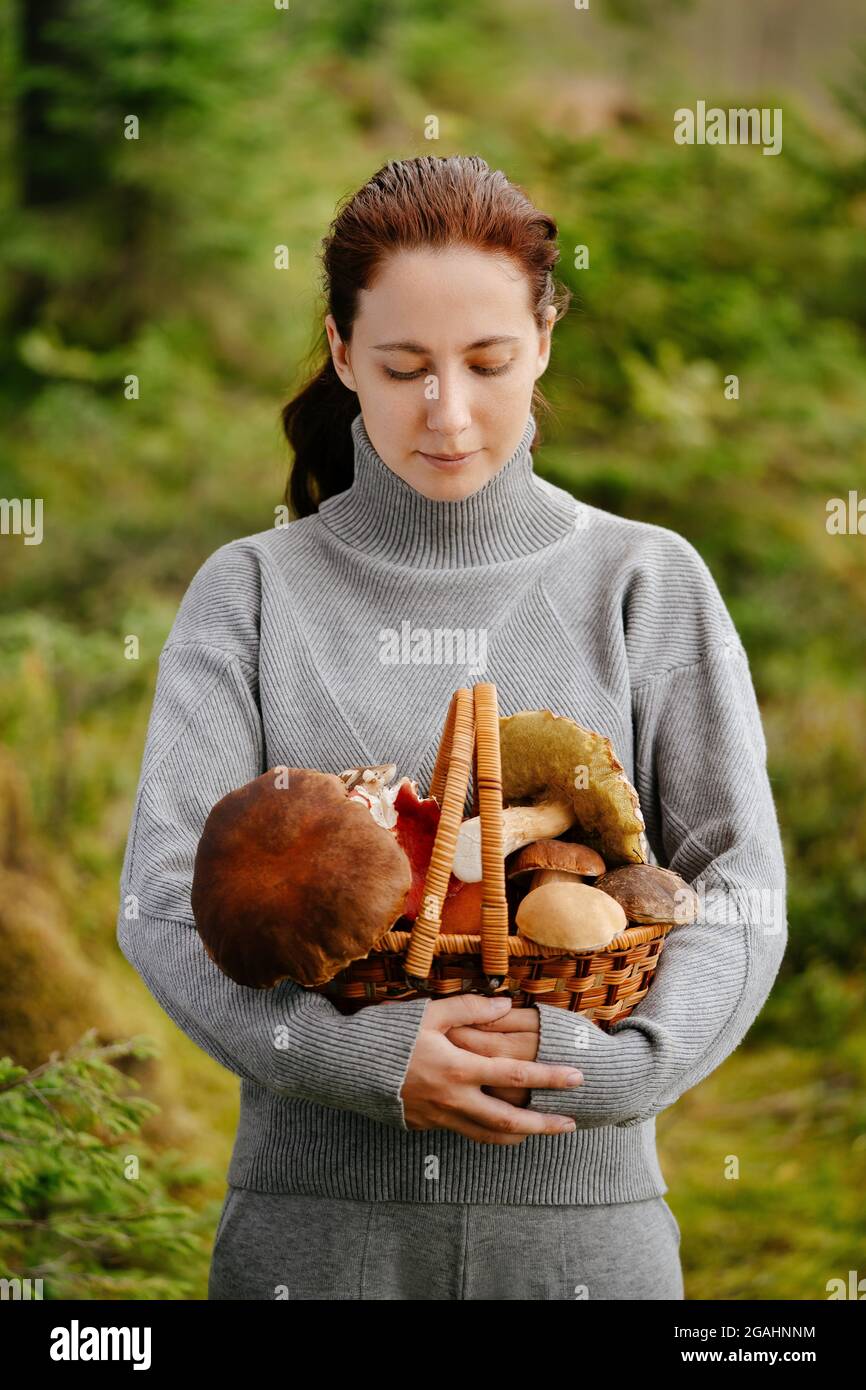 Mushroom picking basket hi-res stock photography and images - Alamy