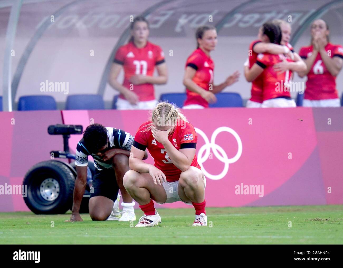 Great Britain's Abi Burton appears dejected after losing the Sevens ...