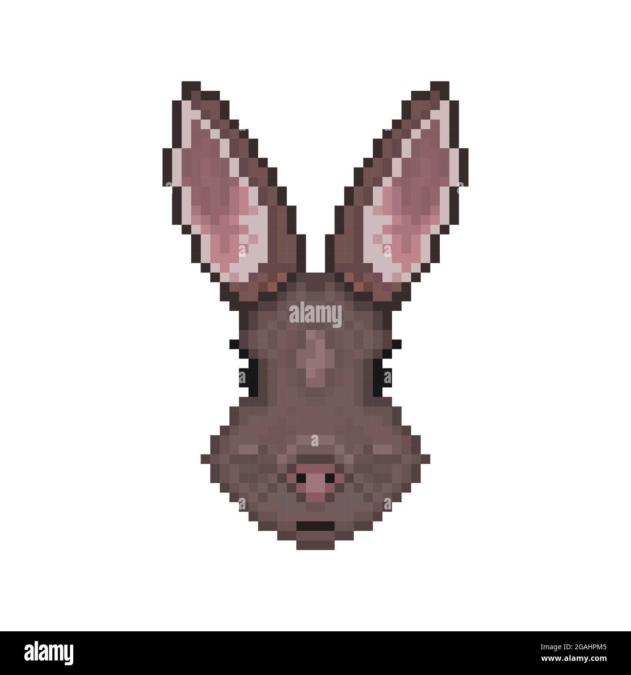 Rabbit head in pixel art style. Vector illustration Stock Vector Image ...