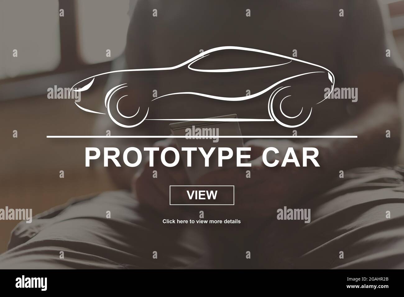 Prototype car concept illustrated by a picture on background Stock ...