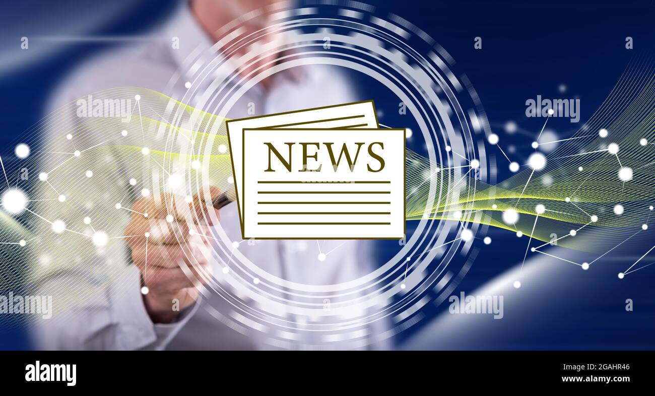 Business man tv breaking news hi-res stock photography and images - Alamy