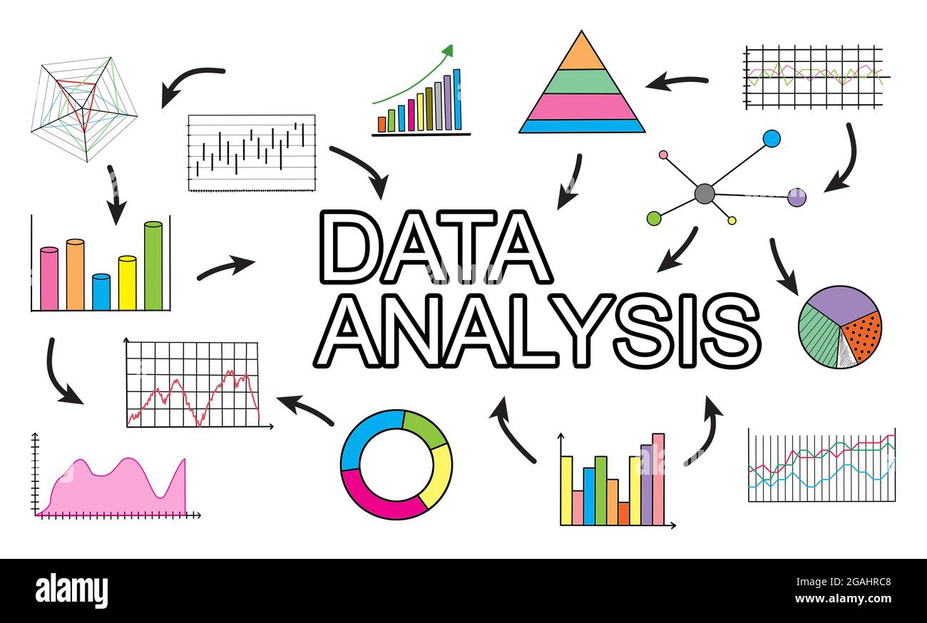 Data analysis concept drawn on a white background Stock Photo - Alamy