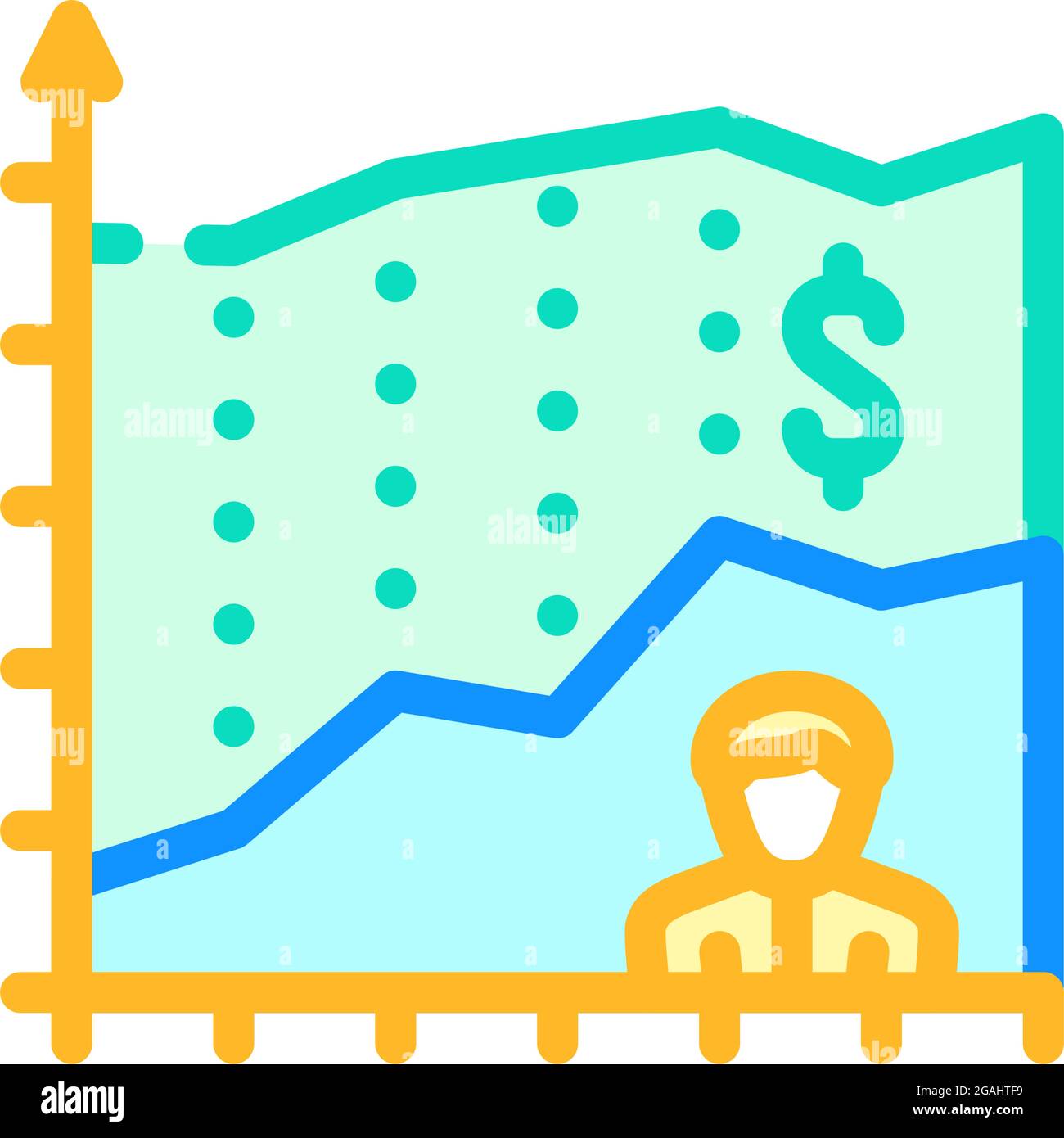 investor income chart color icon vector illustration Stock Vector Image ...