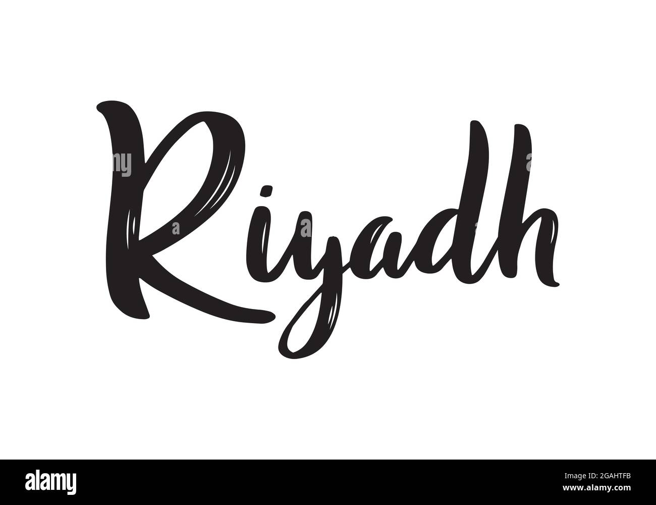 Riyadh hand-lettering calligraphy. Hand drawn brush calligraphy. City ...