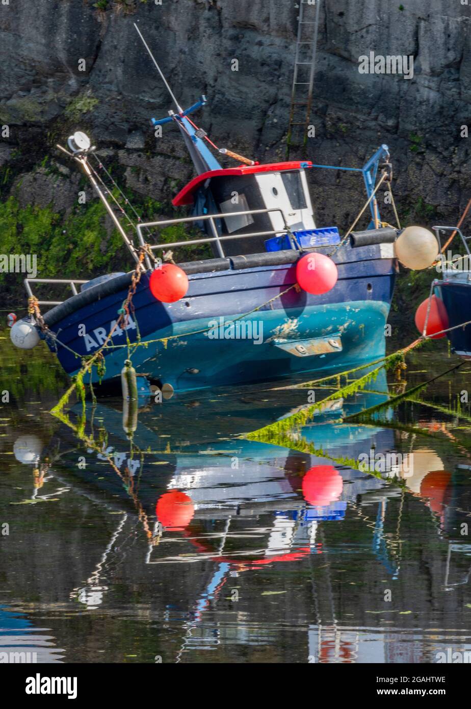 small fishing boat, inshore fishing boat, inshore trawler, reflections ...