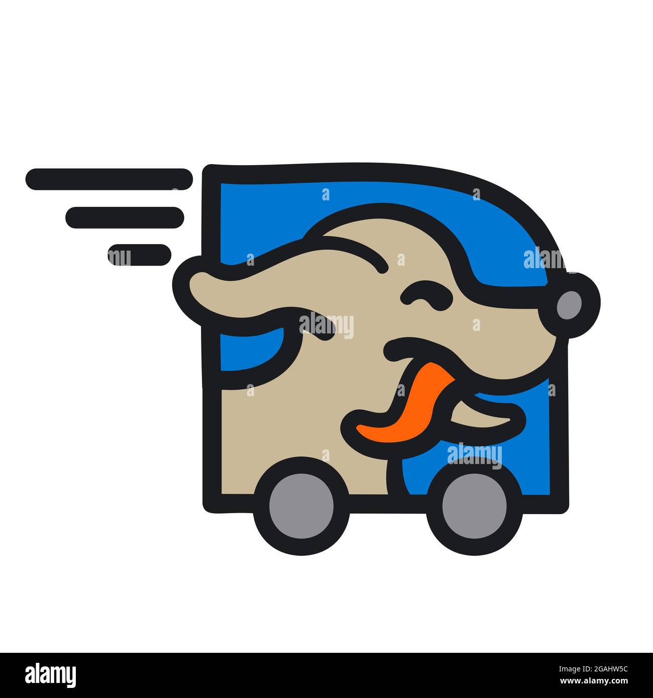 illustration of the dog in a car logo for pet transportation service ...